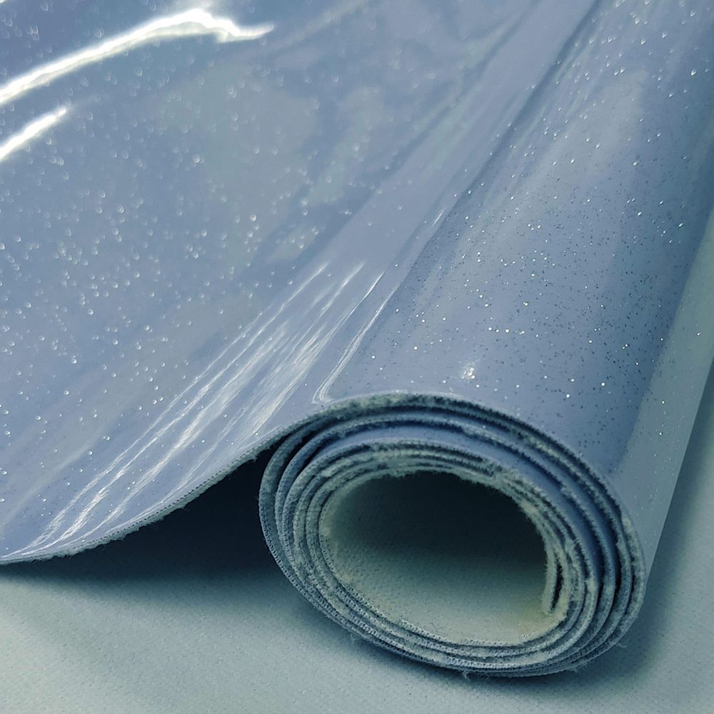 PVC Verniz com Glitter Azul Bebê (Unidade com 50 cm) - lojamagma